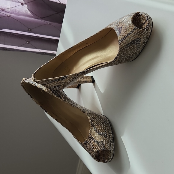Stuart Weitzman | Shoes | Euc Stuart Weitzman Logo Plainfield Peeptoe ...